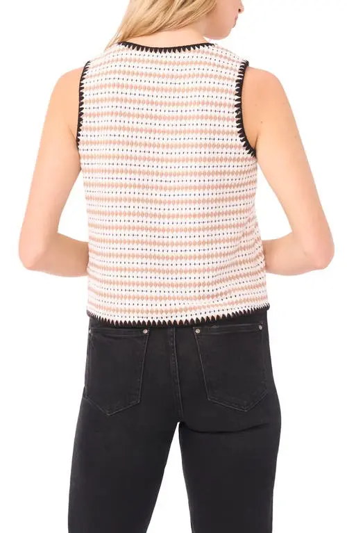 CECE DUPRAZ Diamond Crochet Stretch Knit Vest