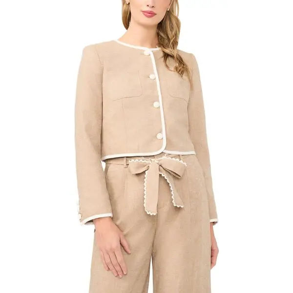 CECE DUPRAZ Contrast Trim Jacket - Toffee
