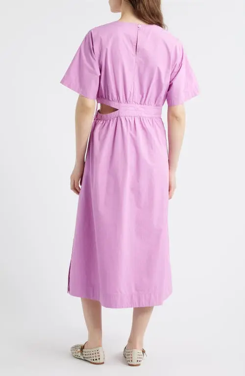 FRNCH Mavera Cutout Poplin Midi Dress