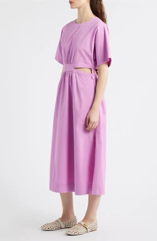 FRNCH Mavera Cutout Poplin Midi Dress