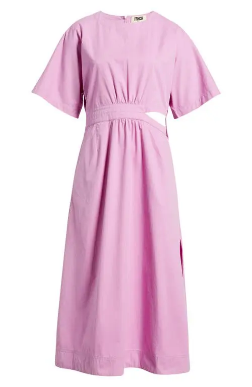 FRNCH Mavera Cutout Poplin Midi Dress