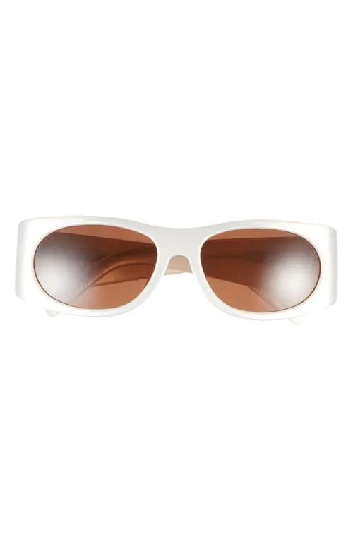 Jacquemus Les Lunettes 158 Rectangular Sunglasses - Metallic White/silver/choc