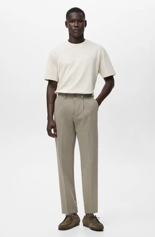 Mango Pleated Fluid Straight Leg Pants