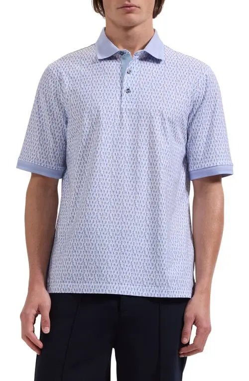 Bugatchi Vance Ooohcotton® Golfer Print Polo - Lavender