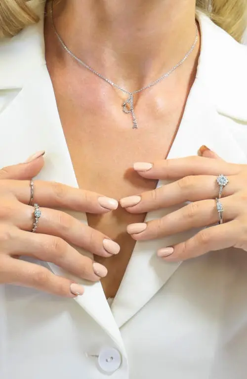 LA MENO Cubic Zirconia Set Of Four Rings - Silver