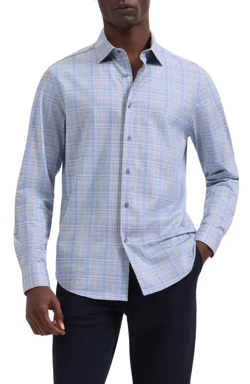 Bugatchi Jimmy Ooohcotton® Plaid Button-up Shirt - Cobalt