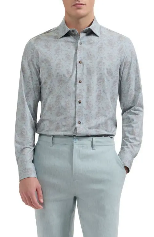 Bugatchi Jimmy Ooohcotton® Paisley Button-up Shirt - Seafoam