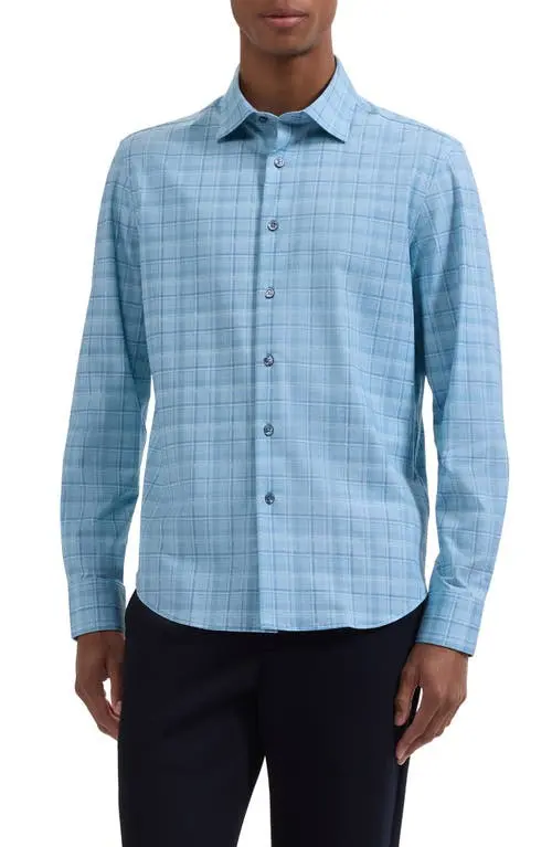 Bugatchi Jimmy Ooohcotton® Plaid Button-up Shirt - Teal