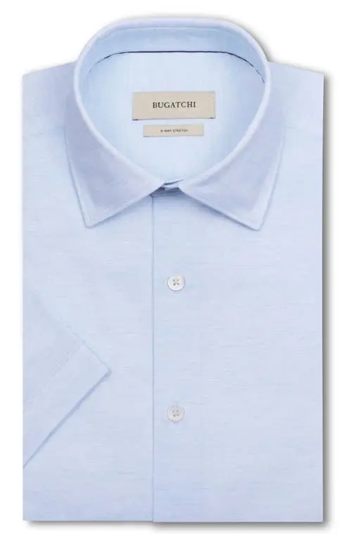 Bugatchi Miles Ooohcotton® Space Dye Short Sleeve Button-up Shirt - Ice