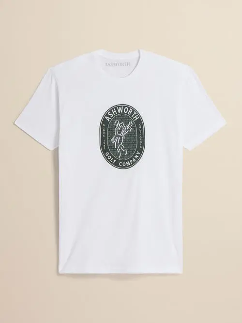 ASHWORTH GOLF Golfman Badge Tee - White