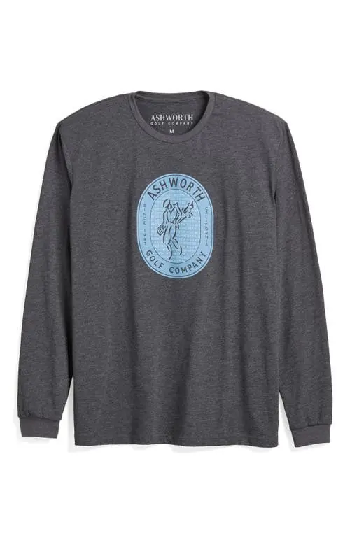 ASHWORTH GOLF Ls Golfman Badge Tee - Charcoal