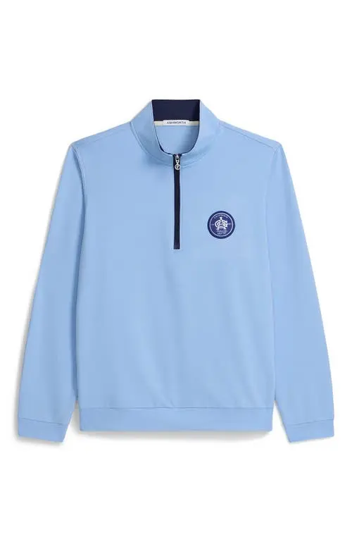 ASHWORTH GOLF French Terry Vintage Patch 1/4 Zip - Chambray