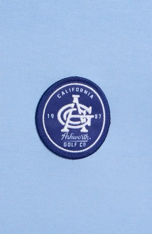 ASHWORTH GOLF French Terry Vintage Patch 1/4 Zip - Chambray