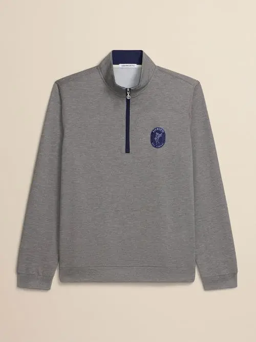 ASHWORTH GOLF French Terry Vintage Patch 1/4 Zip - Heather Grey
