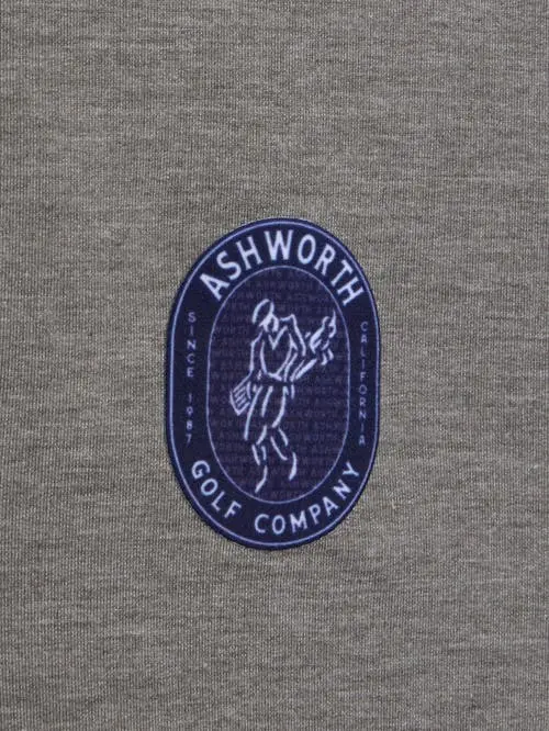 ASHWORTH GOLF French Terry 1/4 Zip With Vintage Patch - Heather Grey