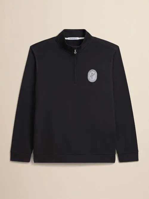 ASHWORTH GOLF Oval Velvet 1/4 Zip - Black