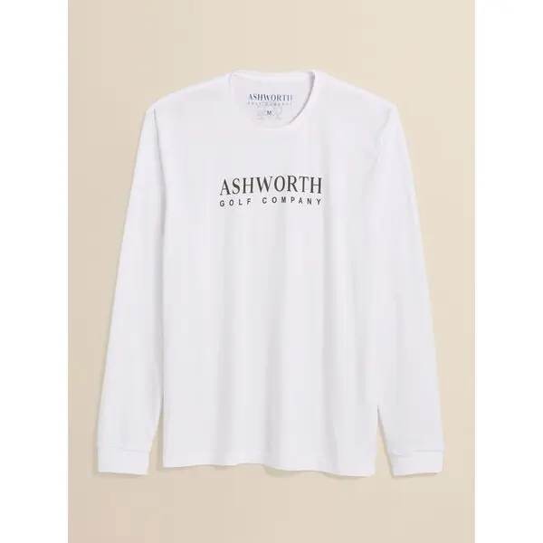 ASHWORTH GOLF Ls Label Tee - White