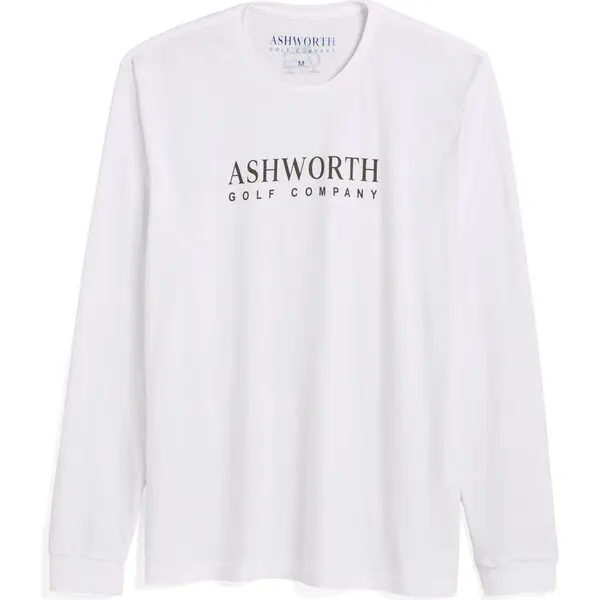 ASHWORTH GOLF Company Long Sleeve Crewneck Tee - White
