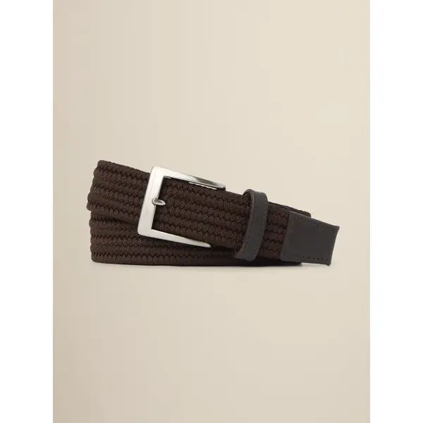 ASHWORTH GOLF Solid Stretch With Pebble Calf Tips - Chocolate Brown