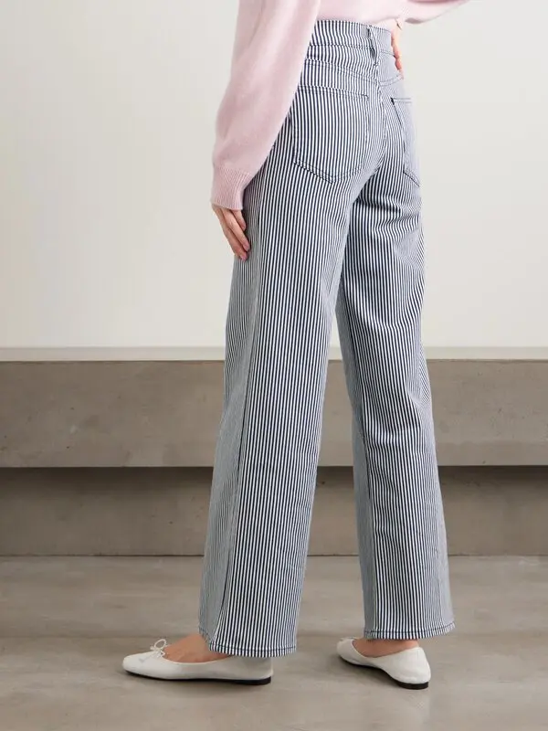 FRAME Le Slim Palazzo Striped Jeans - Blue