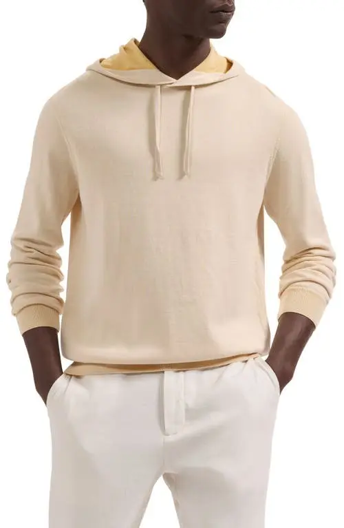 Bugatchi Cotton Knit Hoodie - Ivory
