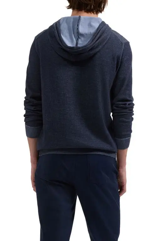 Bugatchi Cotton Hoodie Sweater - Navy