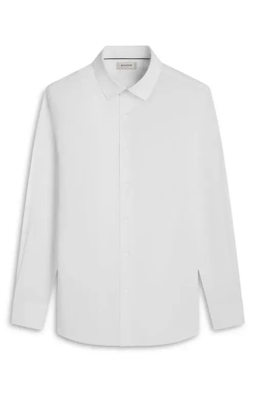Bugatchi Julian Shaped Fit Stretch Cotton Button-up Shirt - White