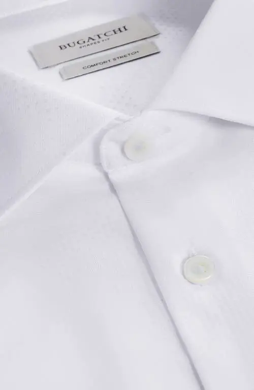 Bugatchi Axel Shaped Fit Stretch Cotton Button-up Shirt - White