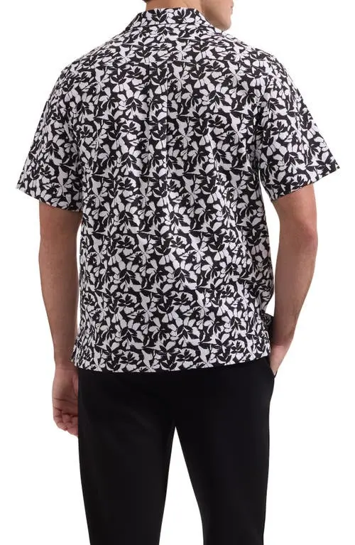 Bugatchi Jackson Print Camp Shirt - Black