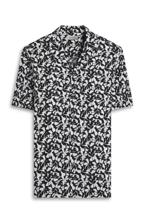 Bugatchi Jackson Print Camp Shirt - Black
