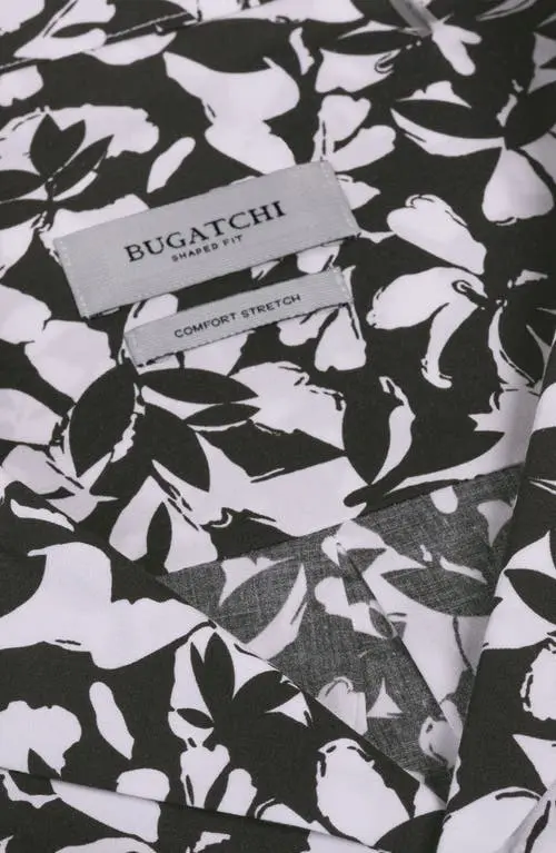 Bugatchi Jackson Print Camp Shirt - Black