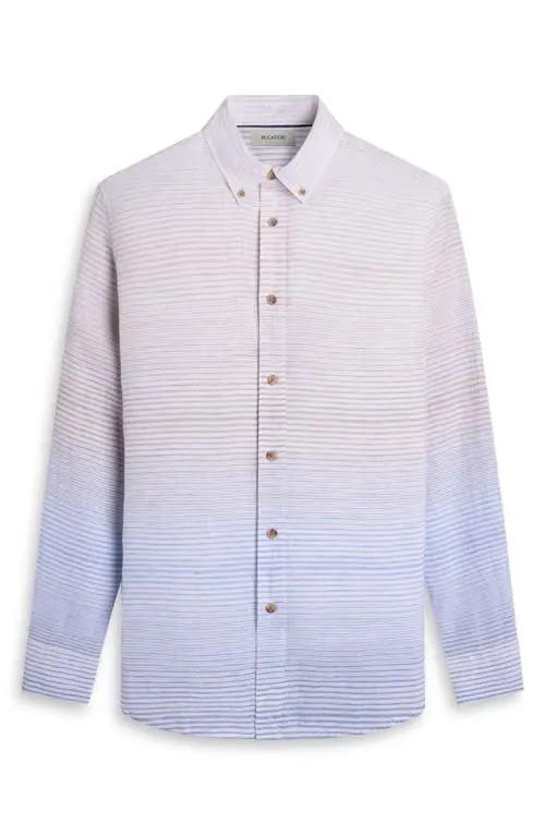Bugatchi Austin Shaped Fit Gradient Stripe Linen Button-down Shirt