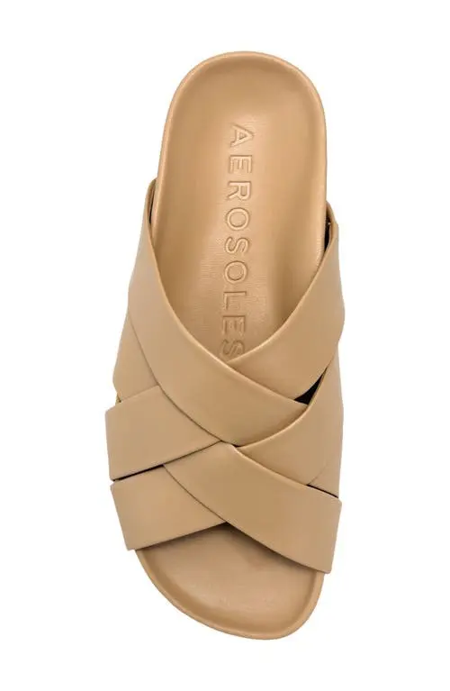 Aerosoles Lecco Woven Slide Sandal - Beige Bisque Fx Nappa
