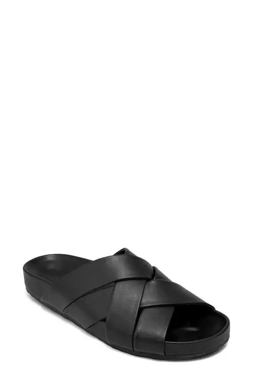 Aerosoles Lecco Woven Slide Sandal - Black Fx Nappa