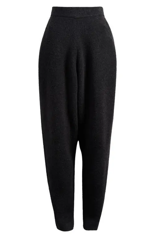 House Of Cb Bouclè Knit Tapered Pants - Black