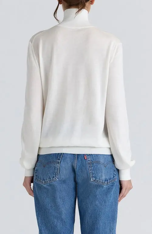 House Of Cb Silk And Wool Blend Mock Neck Sweater
