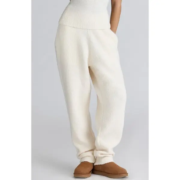 House Of Cb Geena Bouclè Knit Pants - Ivory
