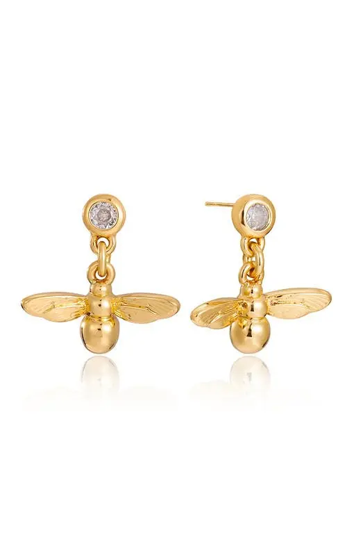 LA MENO Bee Bloom Drop Earrings - Gold