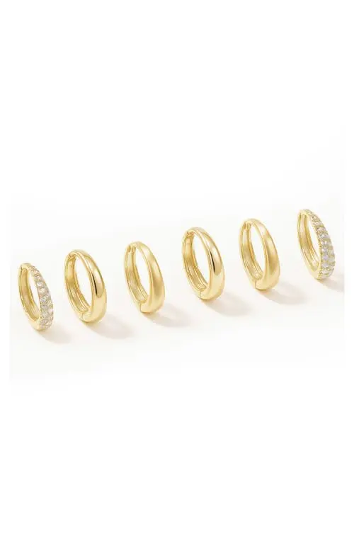 LA MENO Set Of 3 Daily Luxe Hoop Earrings - Gold