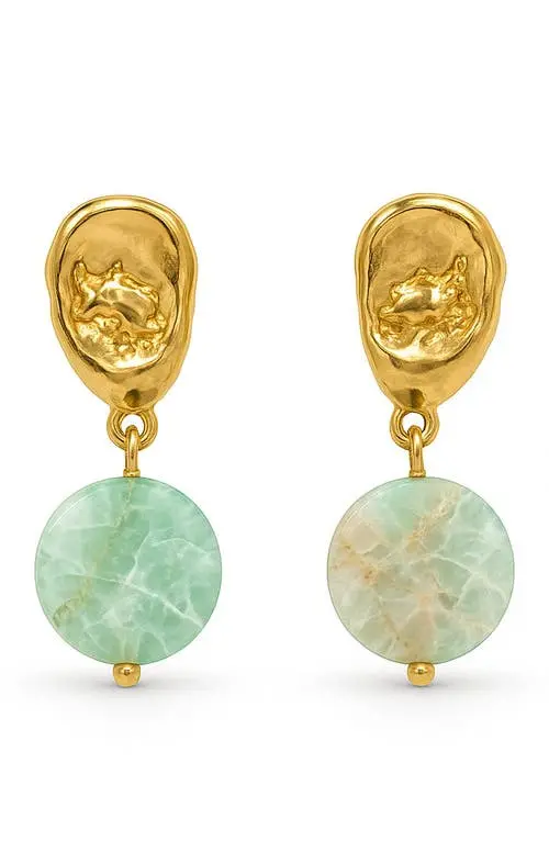 LA MENO Morganite Muse Drop Earrings - Gold
