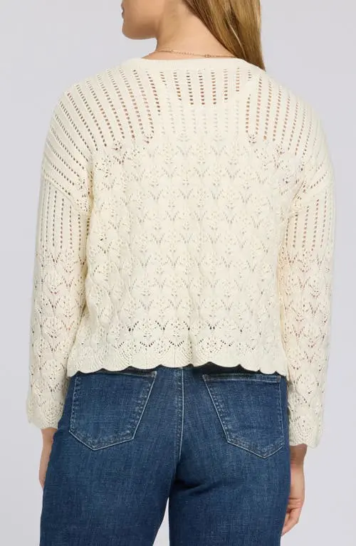 NYDJ Pointelle Cotton Blend Sweater