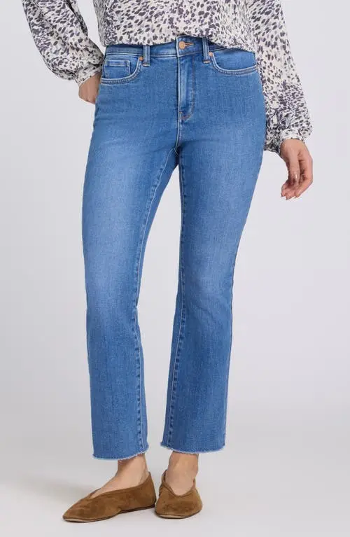 NYDJ Billie Frayed High Waist Ankle Mini Bootcut Jeans - Blue Paradise