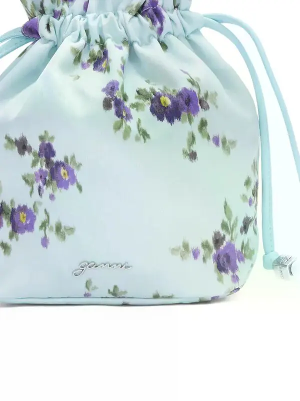 GANNI Floral Drawstring Bucket Bag