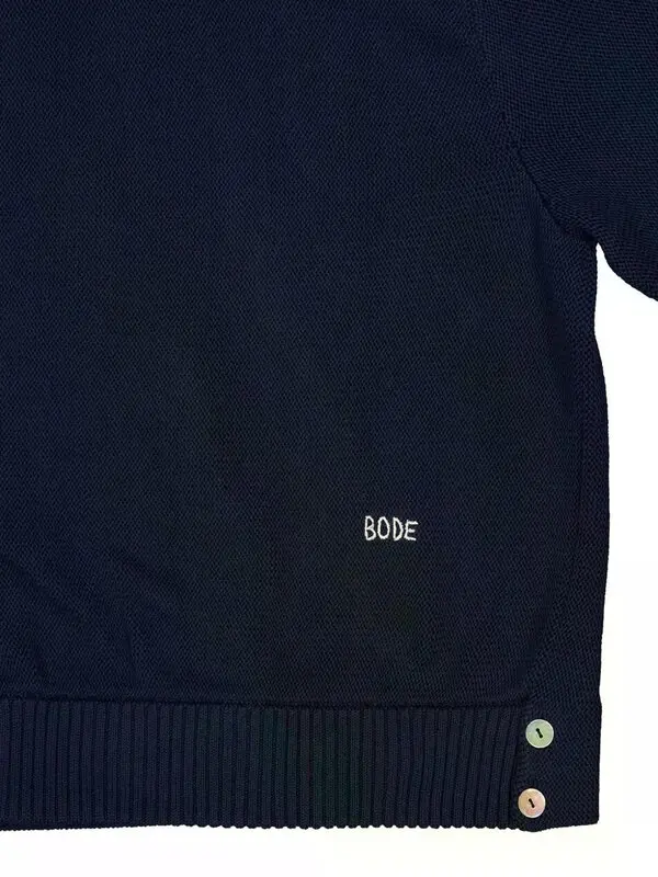 BODE Logo-detail Double-breasted Cardigan - Blue