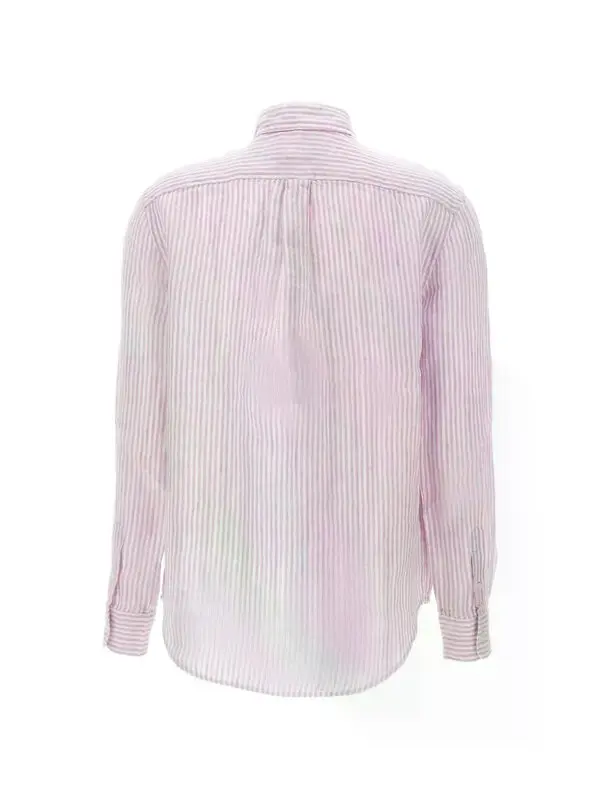 Polo Ralph Lauren Striped Linen Long-sleeve Shirt - Pink