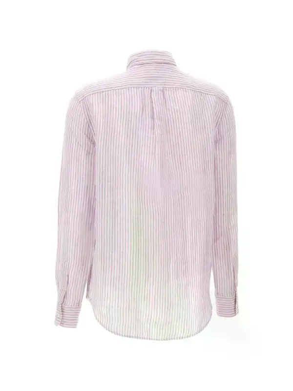 Polo Ralph Lauren Striped Linen Long-sleeve Shirt - Pink