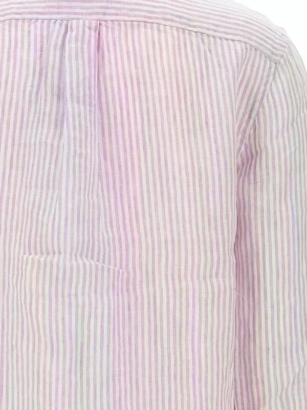 Polo Ralph Lauren Striped Linen Long-sleeve Shirt - Pink