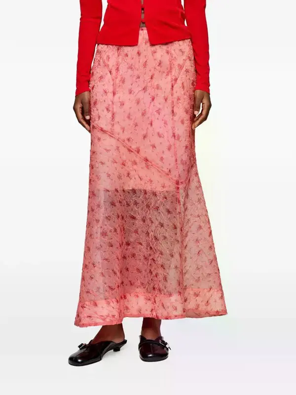 GANNI Maxi Floral-print Skirt - Pink