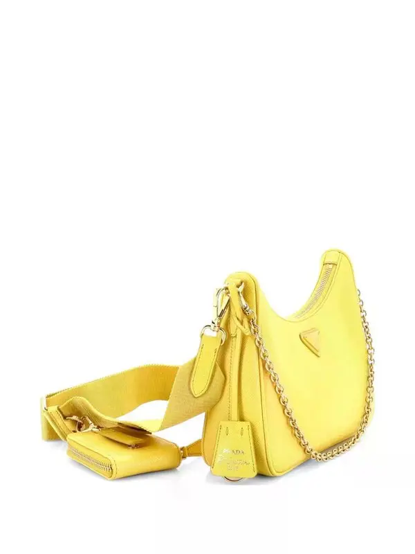 Prada Re-edition 2005 Saffiano Leather Shoulder Bag - Yellow