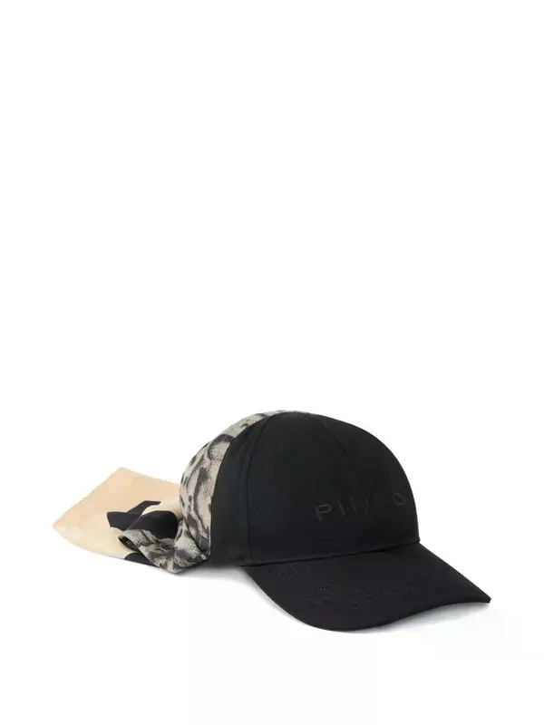 Pinko Scarf Detail Baseball Cap - Black